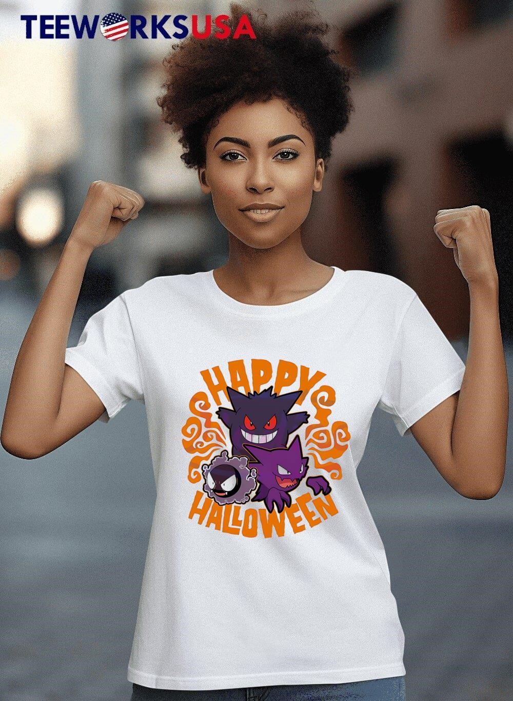 Halloween Pokemon Gengar Haunter And Gastly shirt hoodie sweater longsleeve and V neck T shirt
