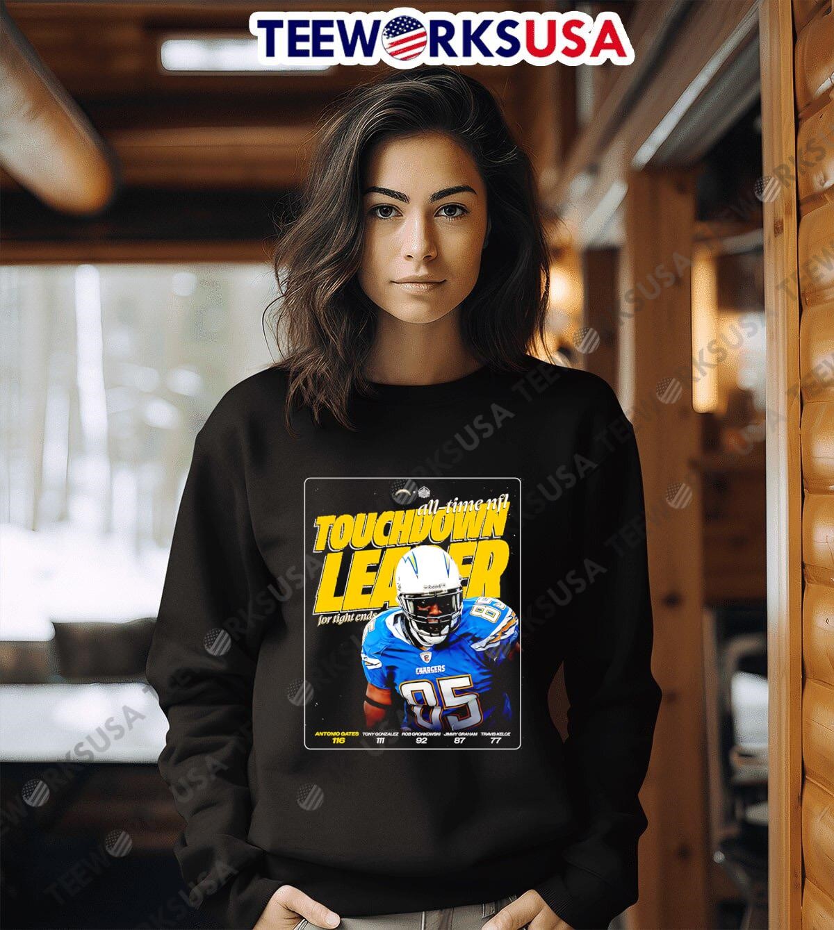 All time Nfl Touchdown Leader Riddell For Tight Ends Chargers shirt hoodie sweater longsleeve and V neck T shirt